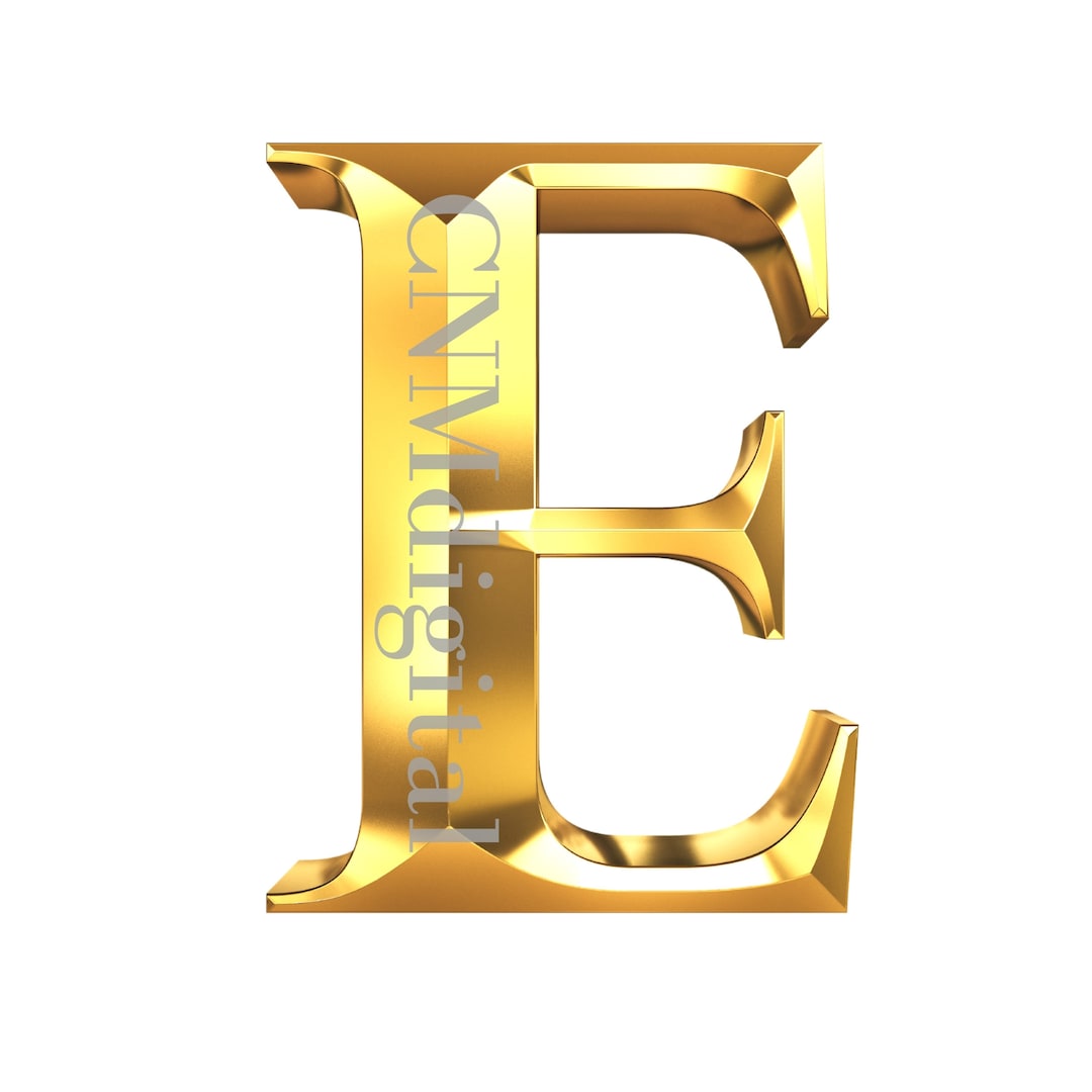 Gold Color Letter English Instant Download, E-letter ONLY Digital File ...