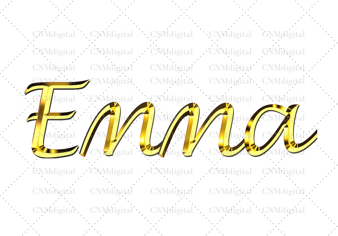 Emma Girls Name Instant Download Personalized English Name Gold Letter ...