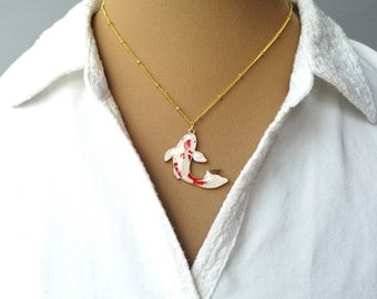 Red Fish Necklace | Etsy