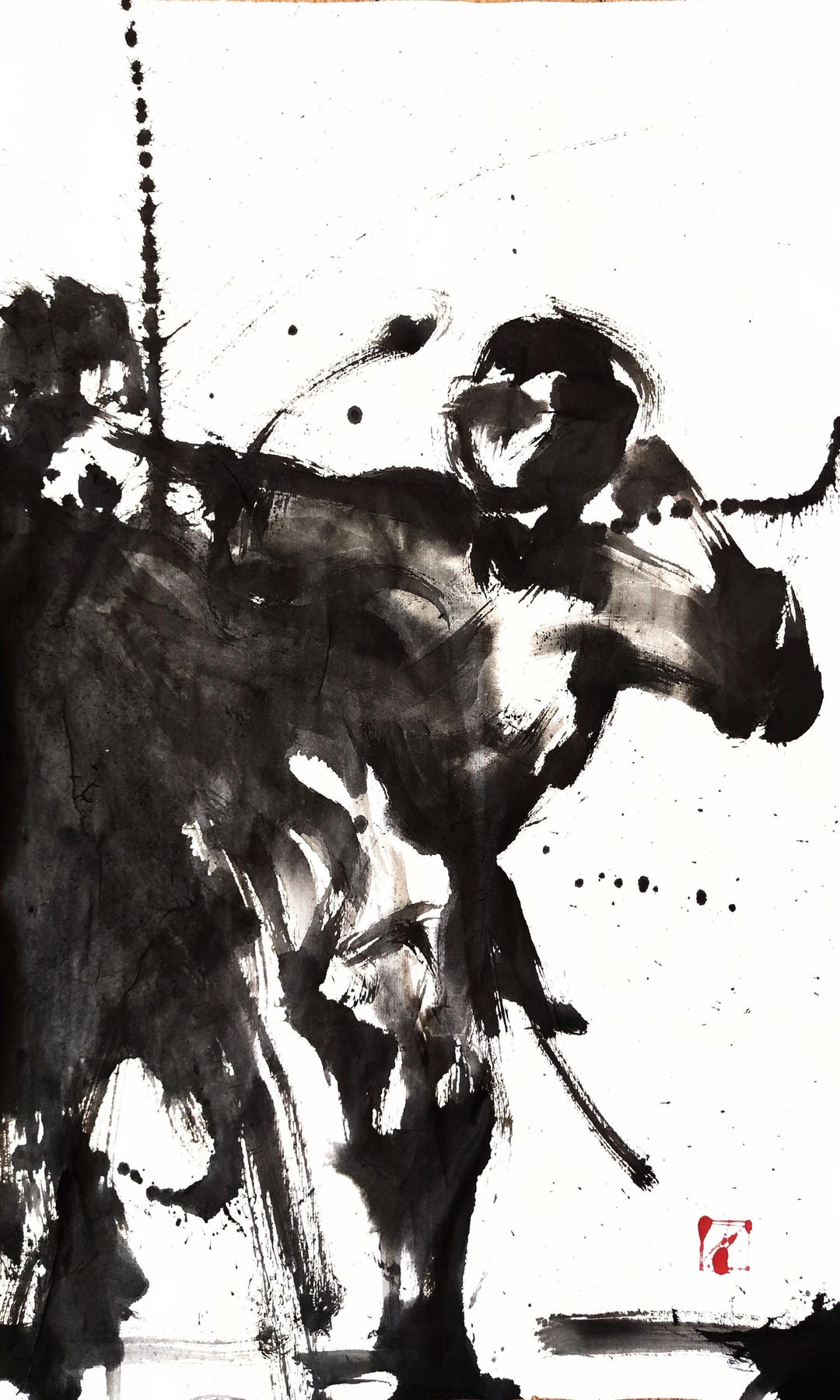 Shadows in Battle - Original Japanese Ink Painting - Samurai Ink Art ...