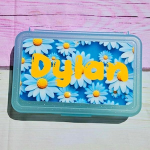 Personalized Pencil Box, Glitter Pencil Box, Boys Pencil Box, Flower ...
