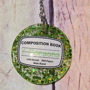 Teacher Notebook Keychain, Composition Notebook Keychain, Personalized ...