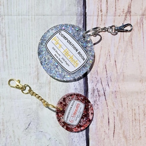Teacher Notebook Keychain, Composition Notebook Keychain, Personalized ...