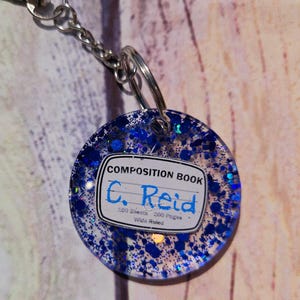 Teacher Notebook Keychain, Composition Notebook Keychain, Personalized ...