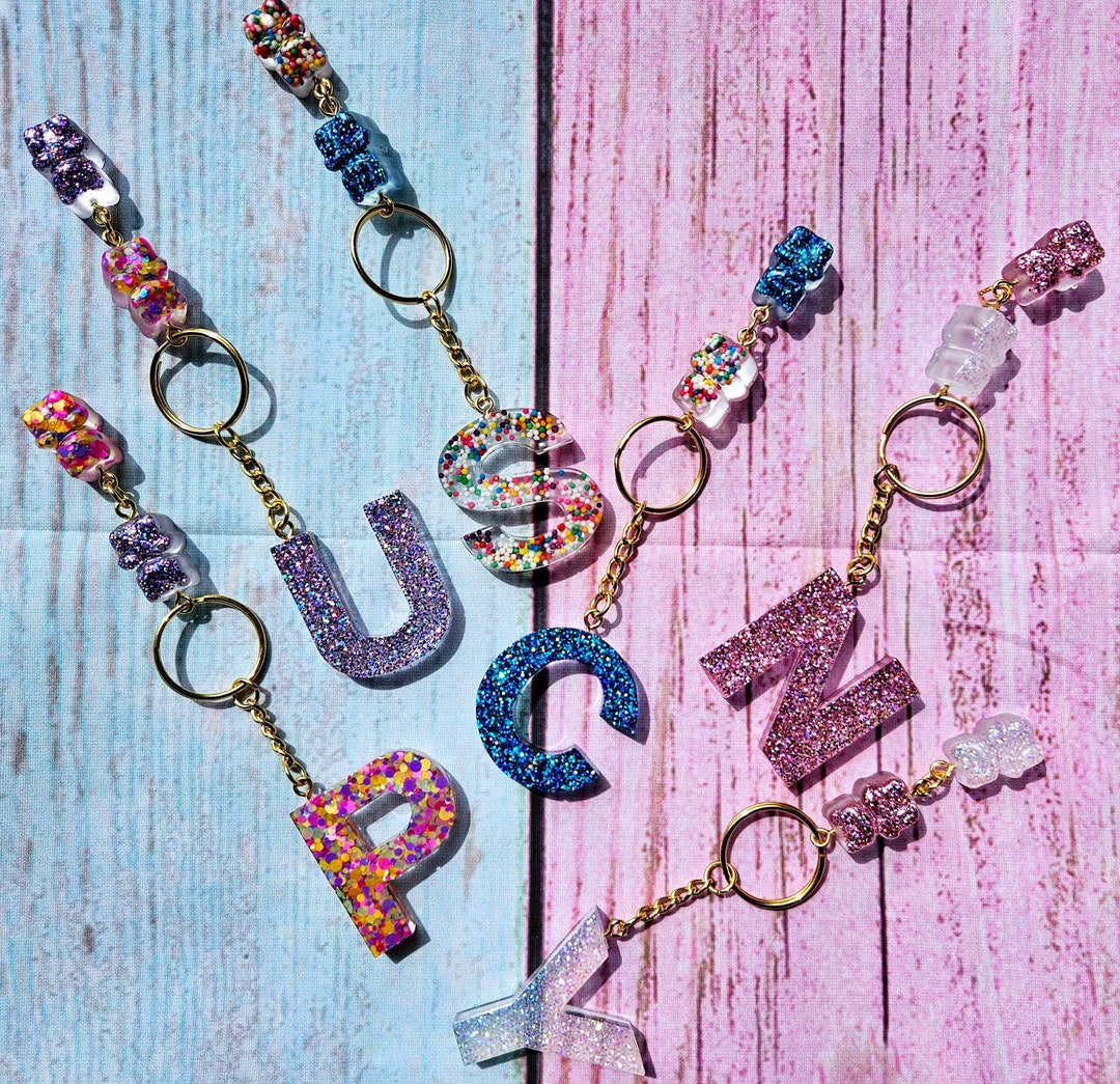 Shimmery Glitter Keychains, Chunky Glitter Keychains, Best Friend ...