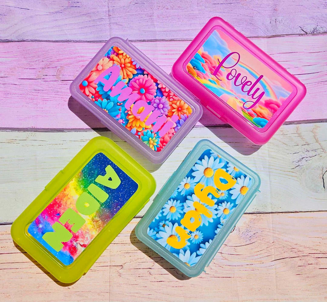 Personalized Pencil Box, Glitter Pencil Box, Boys Pencil Box, Flower ...