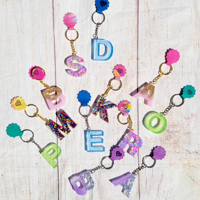 Red Initial K Keychain - Etsy