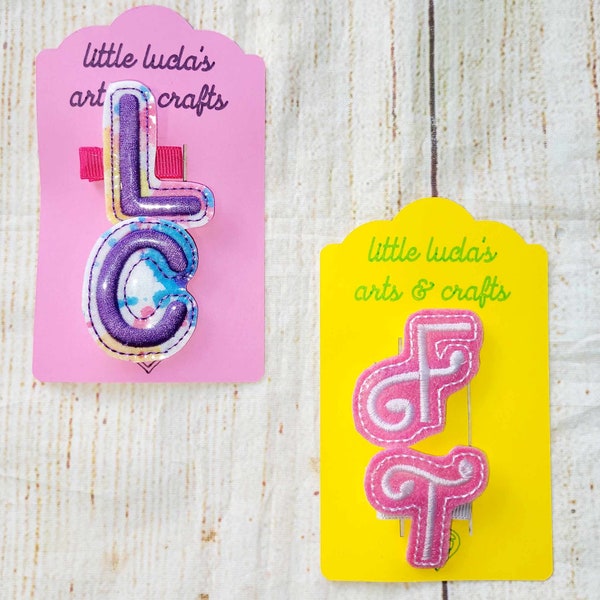 Initial Hair Clips - Etsy
