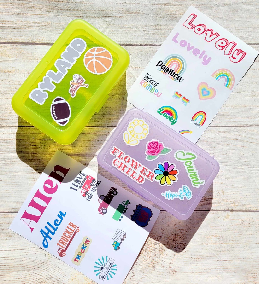 Personalized Stickers and Pencil Box, Personalized Pencil Box, Name ...