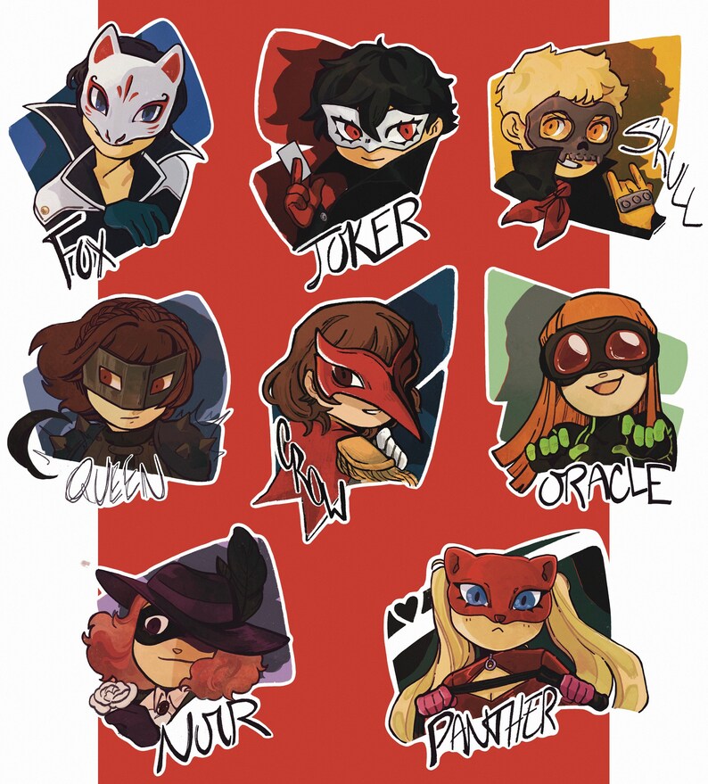 Persona 5 Phantom Thieves Headshot Stickers - Etsy