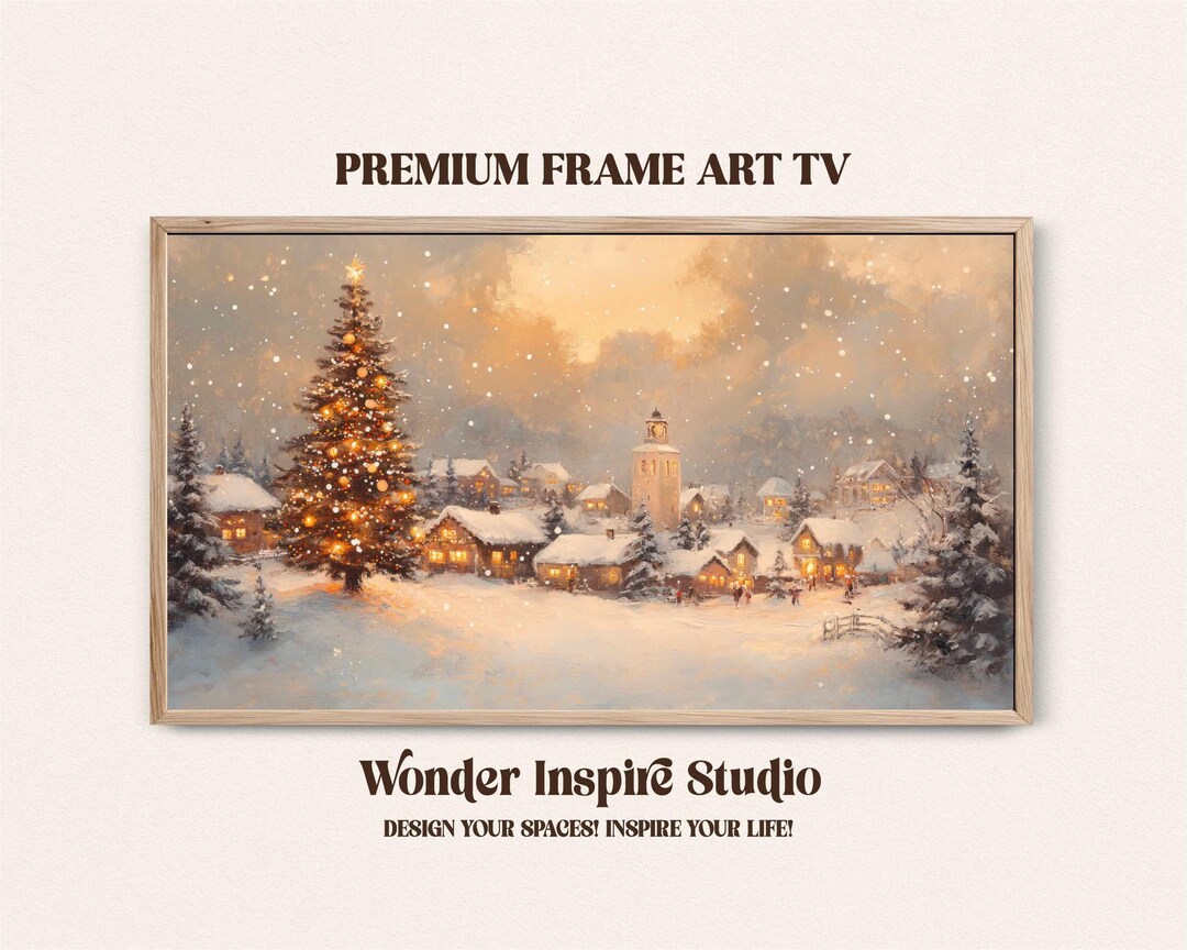 Vintage Christmas Village Frame TV Art (digital Download) - Etsy
