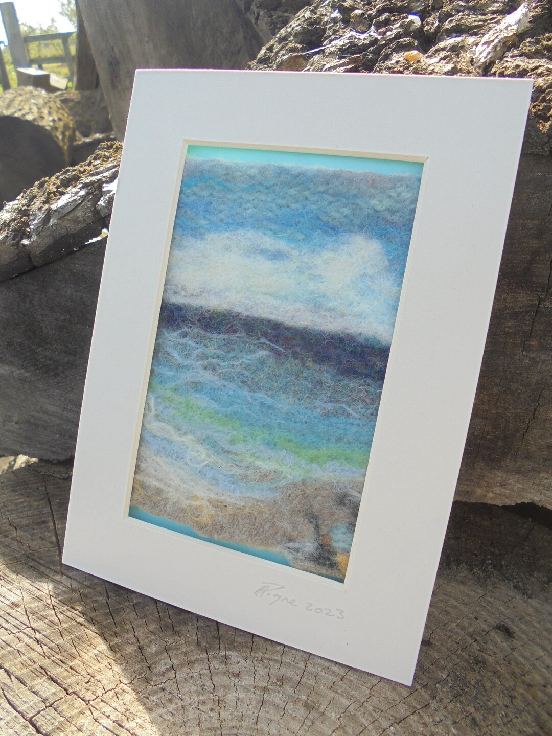 Sea Picture Felted Wool Painting. Wet Felt Seascape, Felted Beach ...
