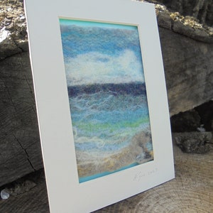 Sea Picture Felted Wool Painting. Wet Felt Seascape, Felted Beach ...