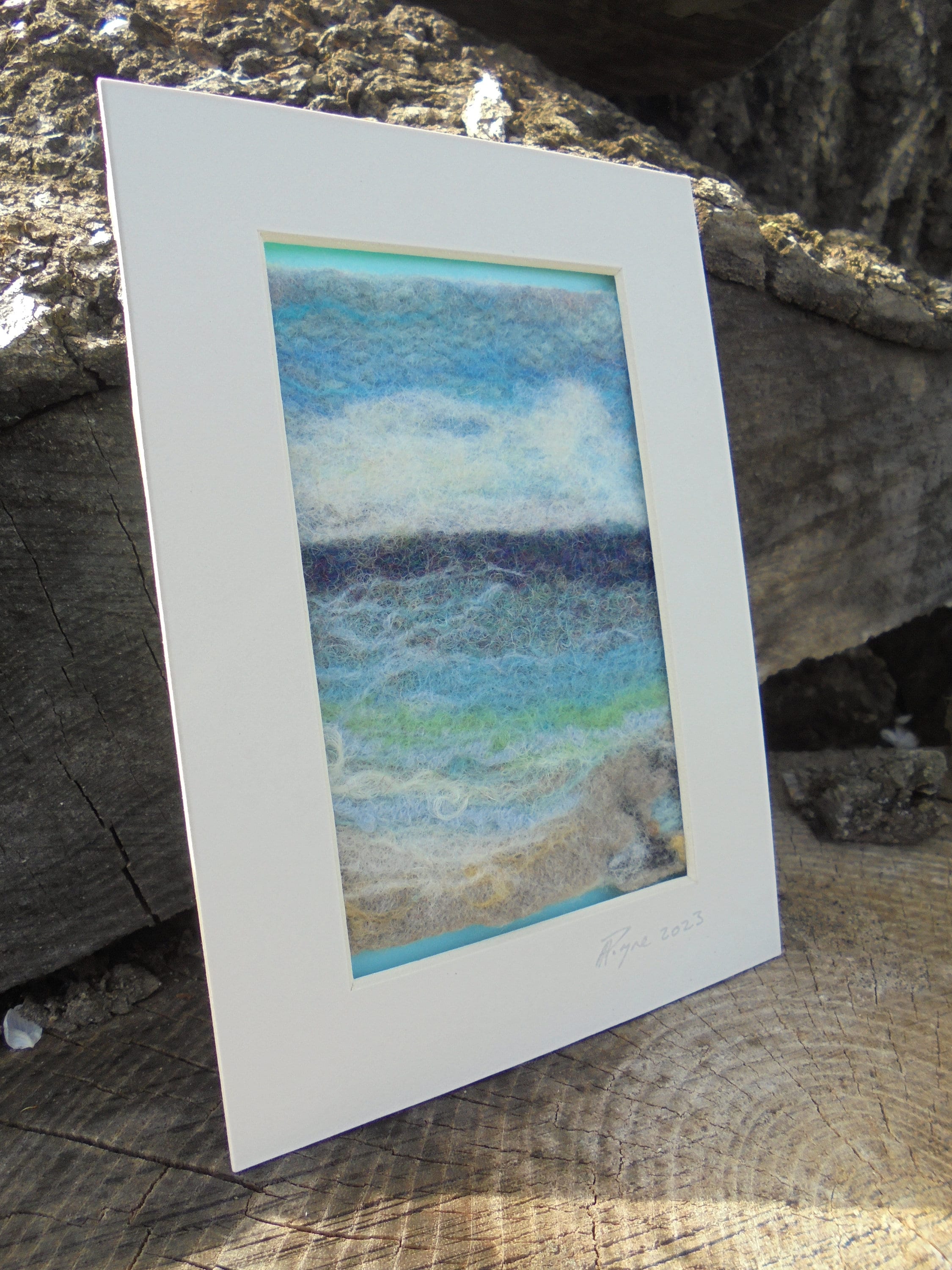 Sea Picture Felted Wool Painting. Wet Felt Seascape, Felted Beach ...