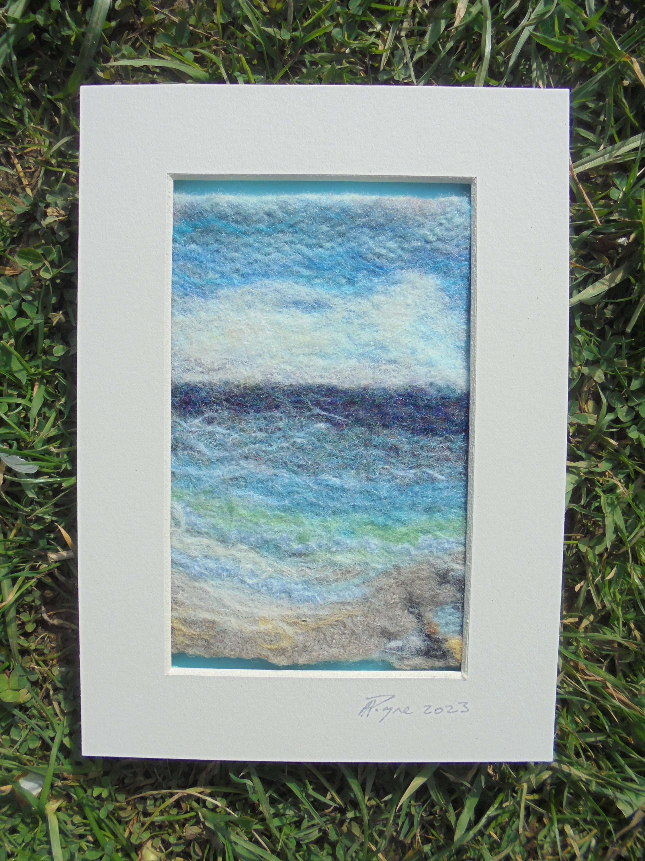 Sea Picture Felted Wool Painting. Wet Felt Seascape, Felted Beach ...