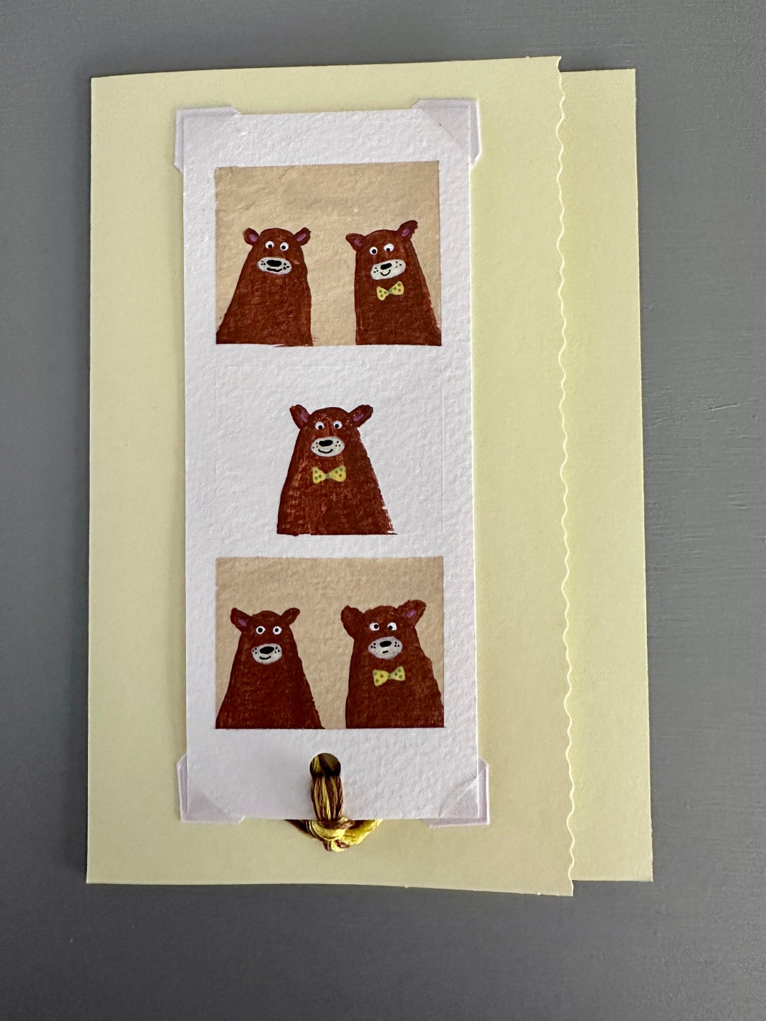 Cute Bears in a Photo Booth / Photo Strip Acrylic Hand Painted Book ...