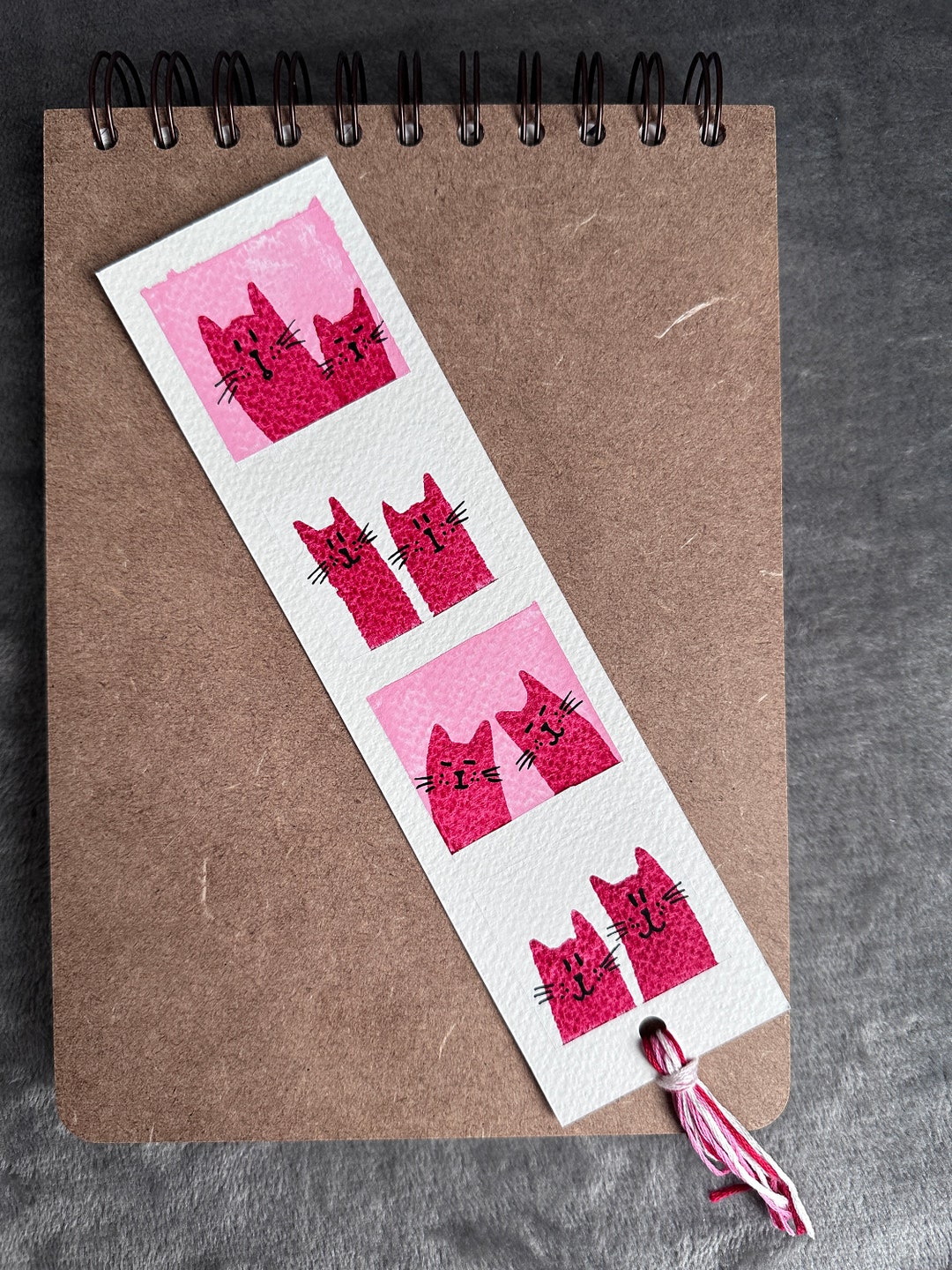 Cute Cats in a Photo Booth / Photo Strip Acrylic Hand Painted Book Mark ...