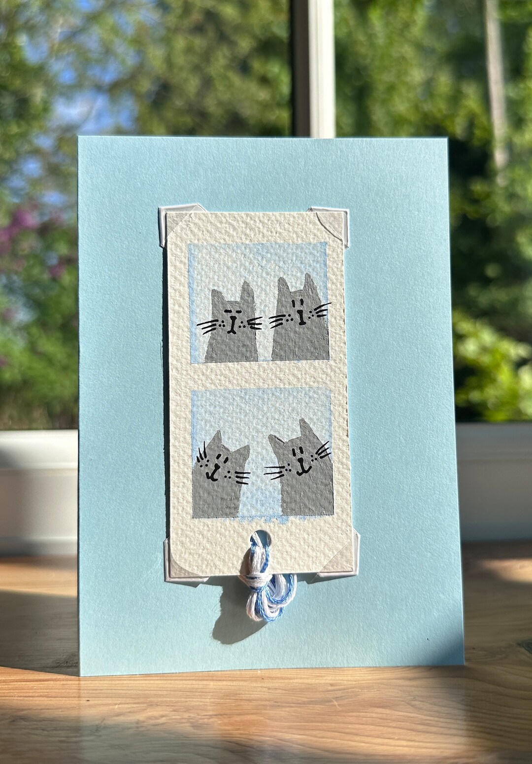 Cute Cats in a Photo Booth / Photo Strip Acrylic Hand Painted Book Mark ...