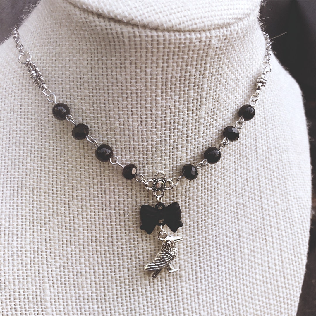 Lenore: Gothic Raven Crow Necklace Victorian Goth - Etsy
