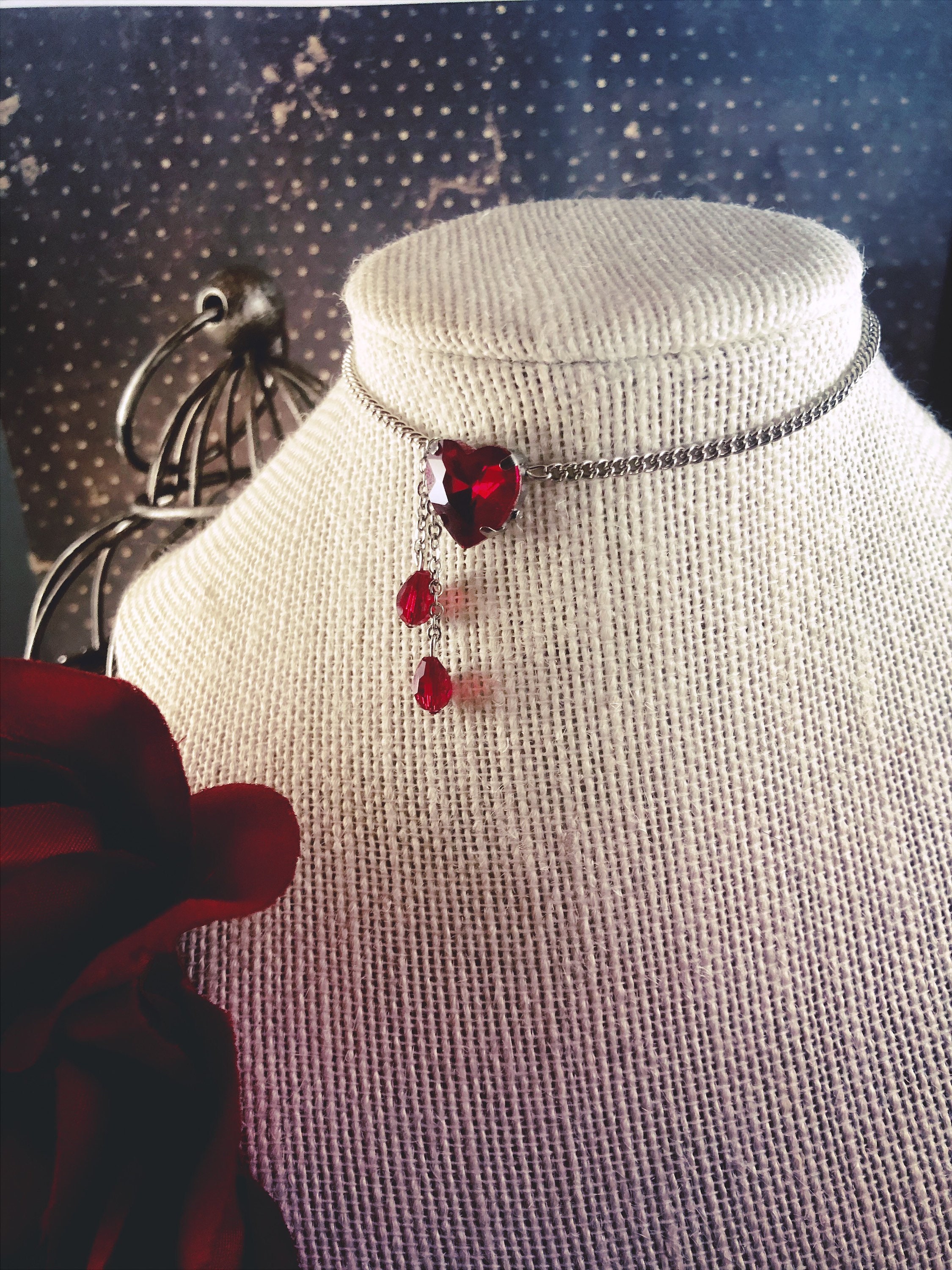 Bleeding Heart Collar Choker Red Gothic Vampire Punk - Etsy