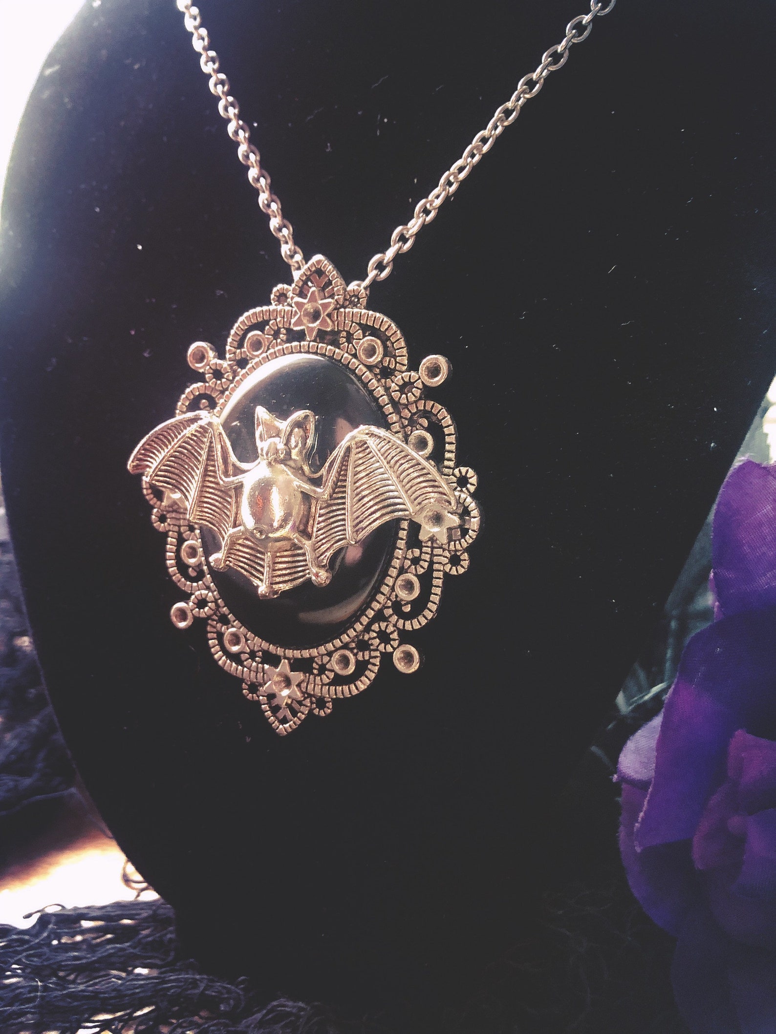 Gothic Vampire Bat Necklace Goth Punk Halloween - Etsy