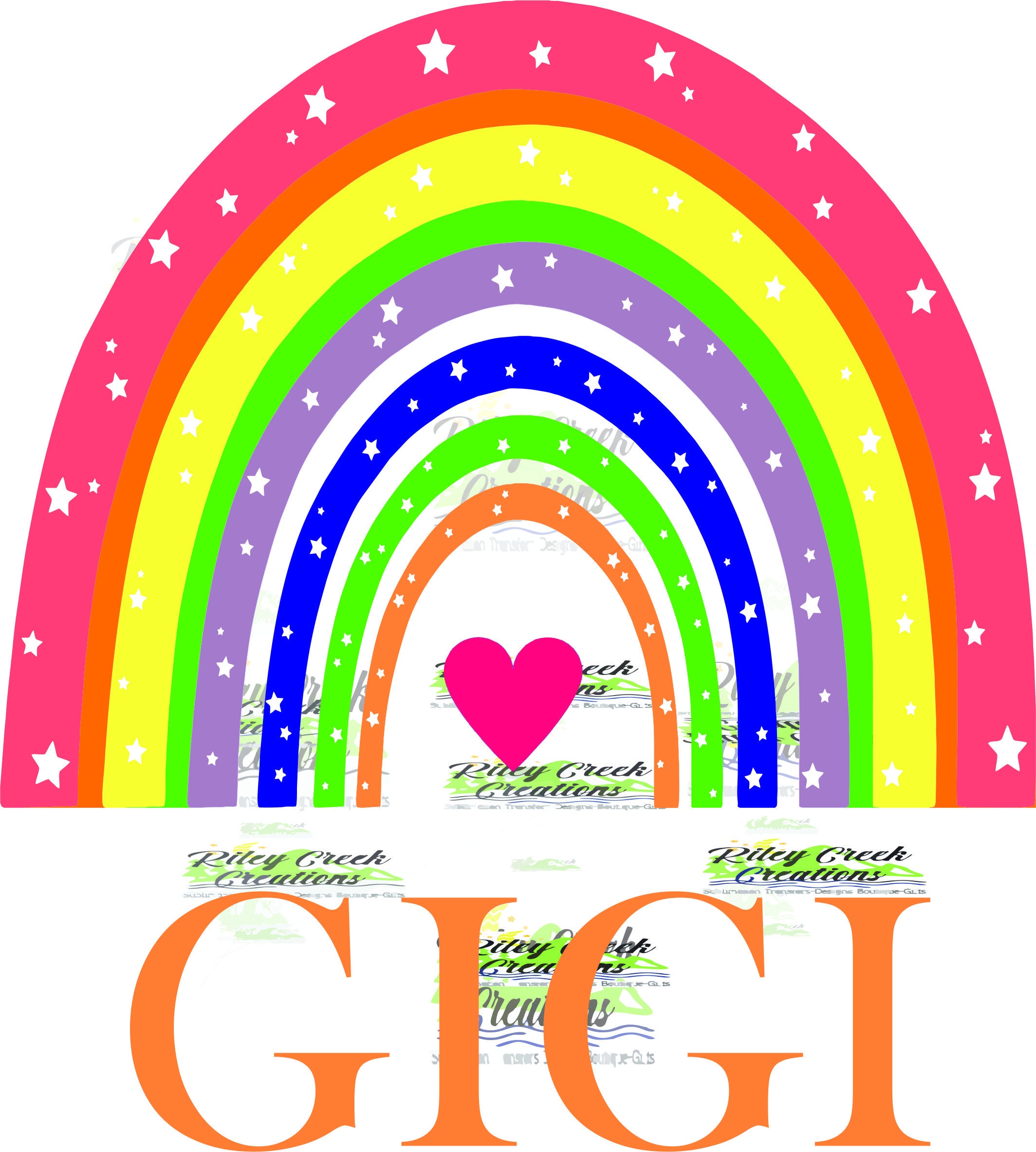 GIGI (rainbow) 300PNG Digital Download. Sublimation Designer Graphic ...
