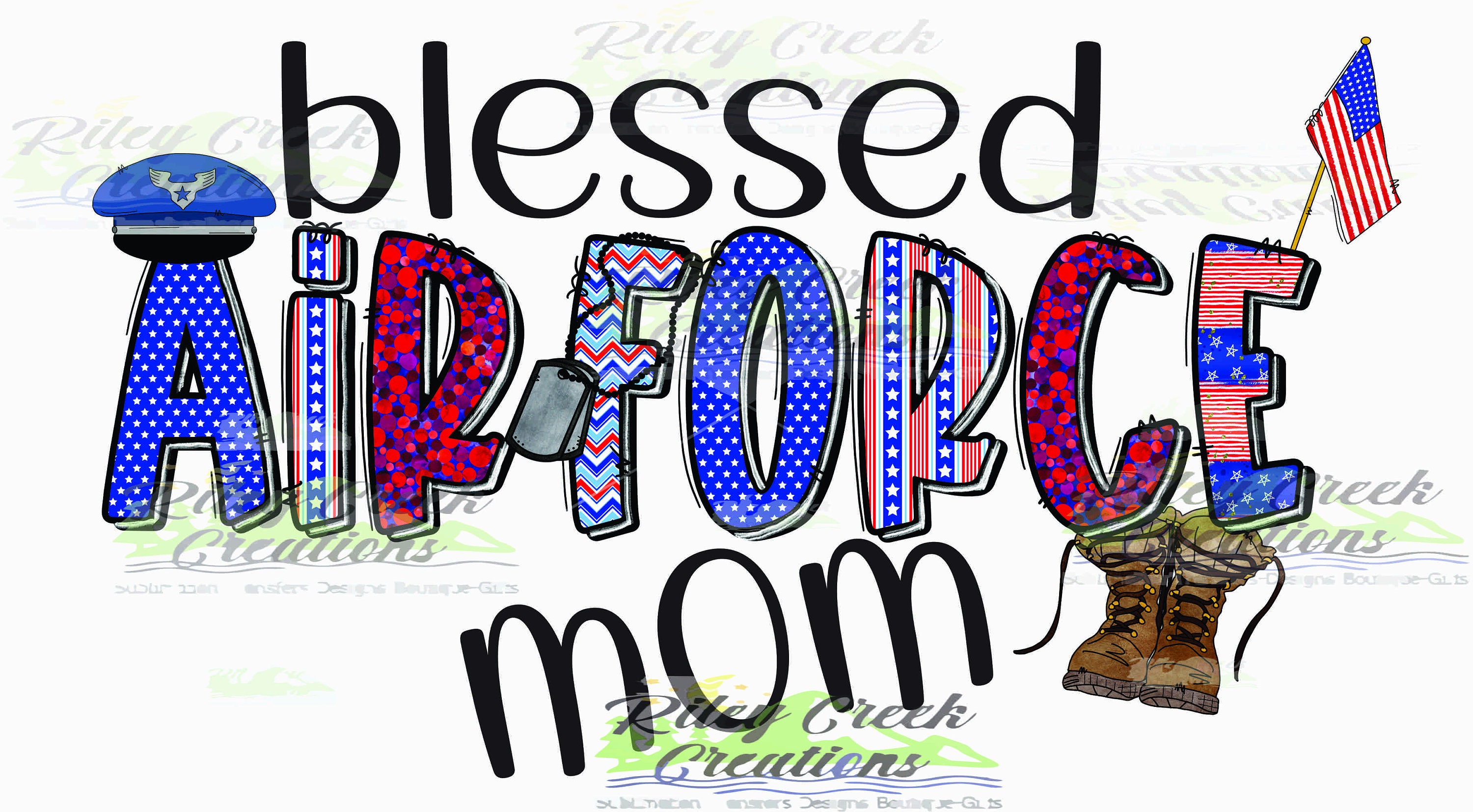 Blessed Air Force Mom 300PNG Digital Download. Sublimation Designer ...