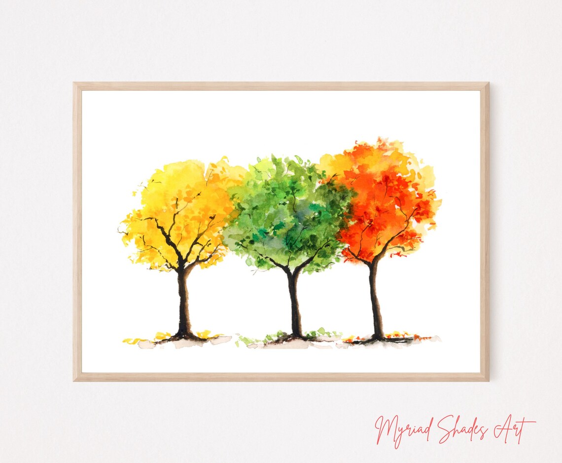 Fall Trees Wall Art Print for Instant Download | Autumn Forest ...