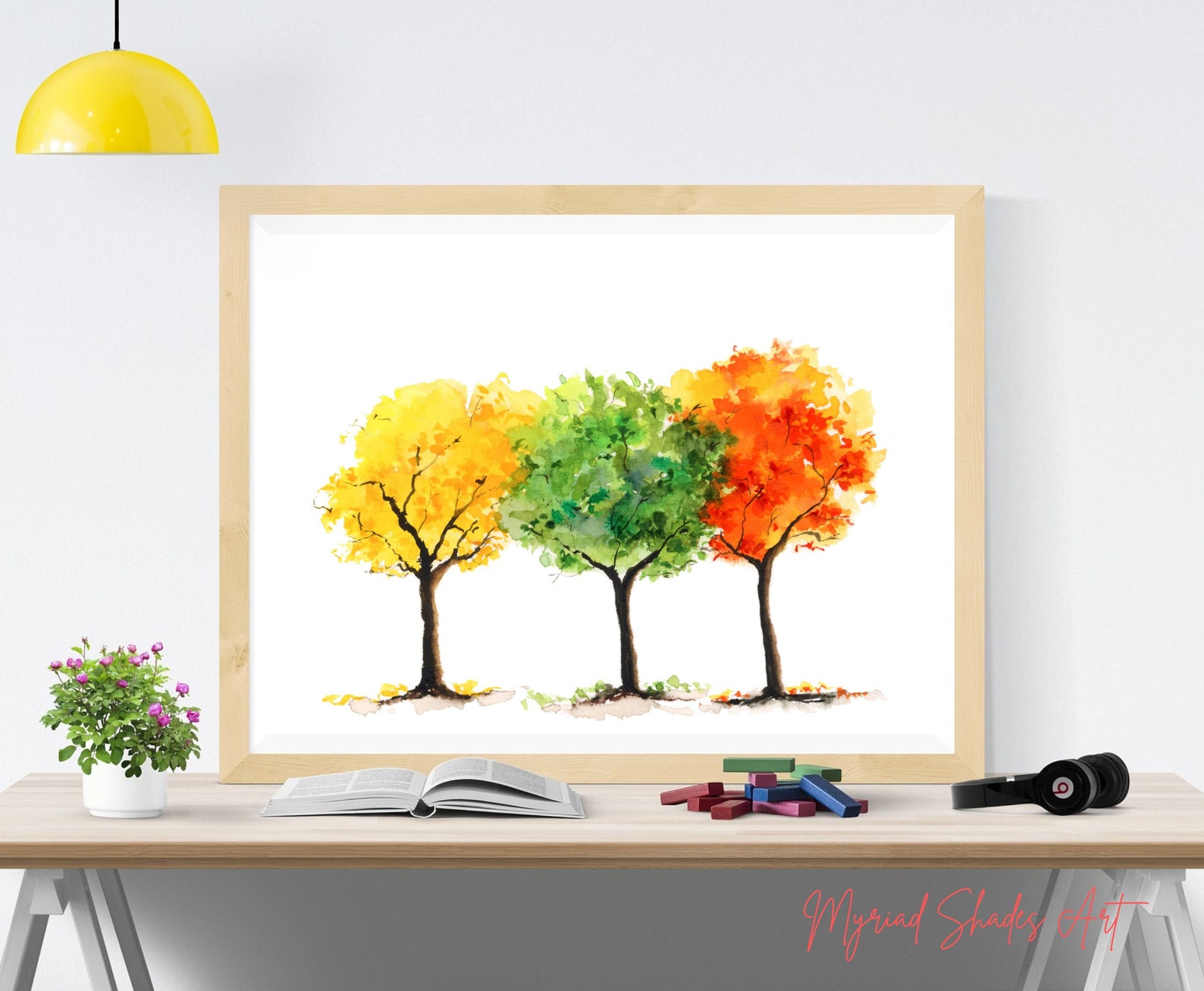 Fall Trees Wall Art Print for Instant Download | Autumn Forest ...