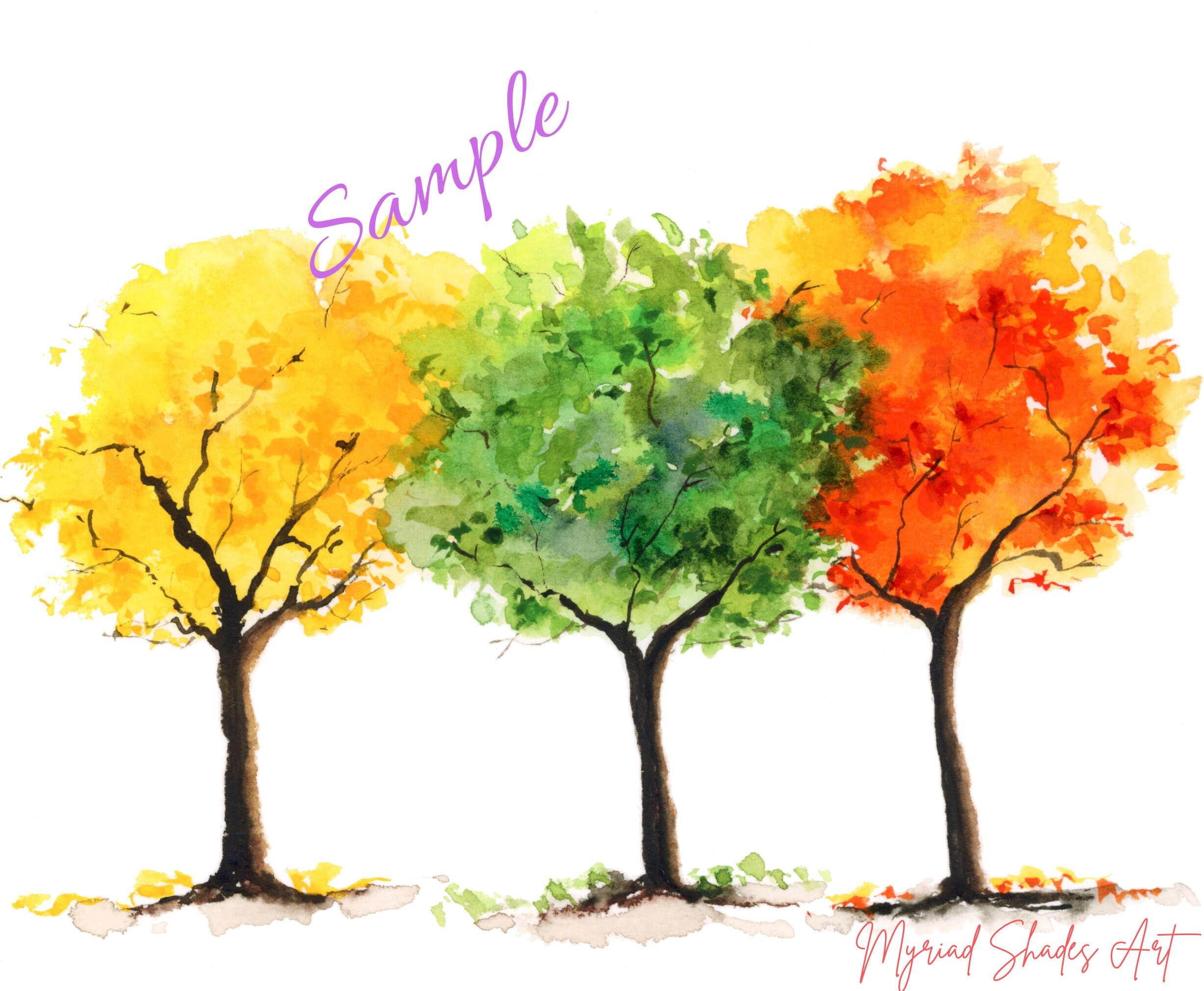 Fall Trees Wall Art Print for Instant Download | Autumn Forest ...