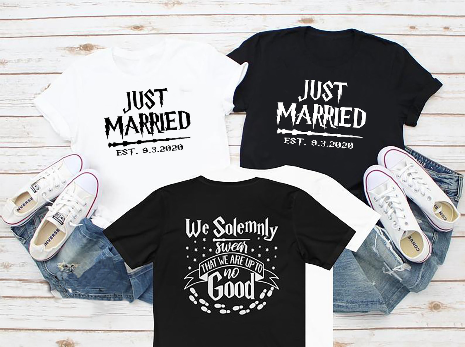 Just Married Shirts Hubby Wifey Couples Matching T-shirts - Etsy