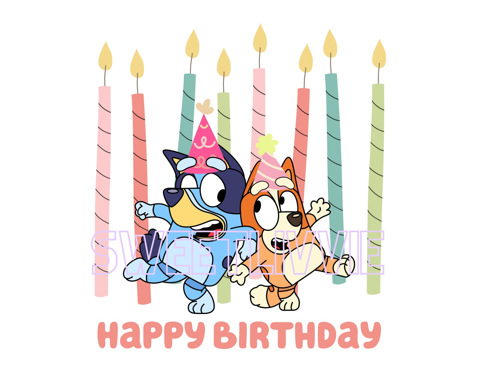 Bluey Bingo Feliz Cumpleaños PNG Descarga Digital - Etsy México