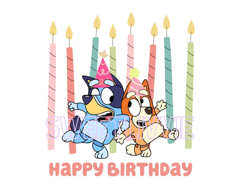 Bluey Bingo Feliz Cumpleaños PNG Descarga Digital - Etsy México