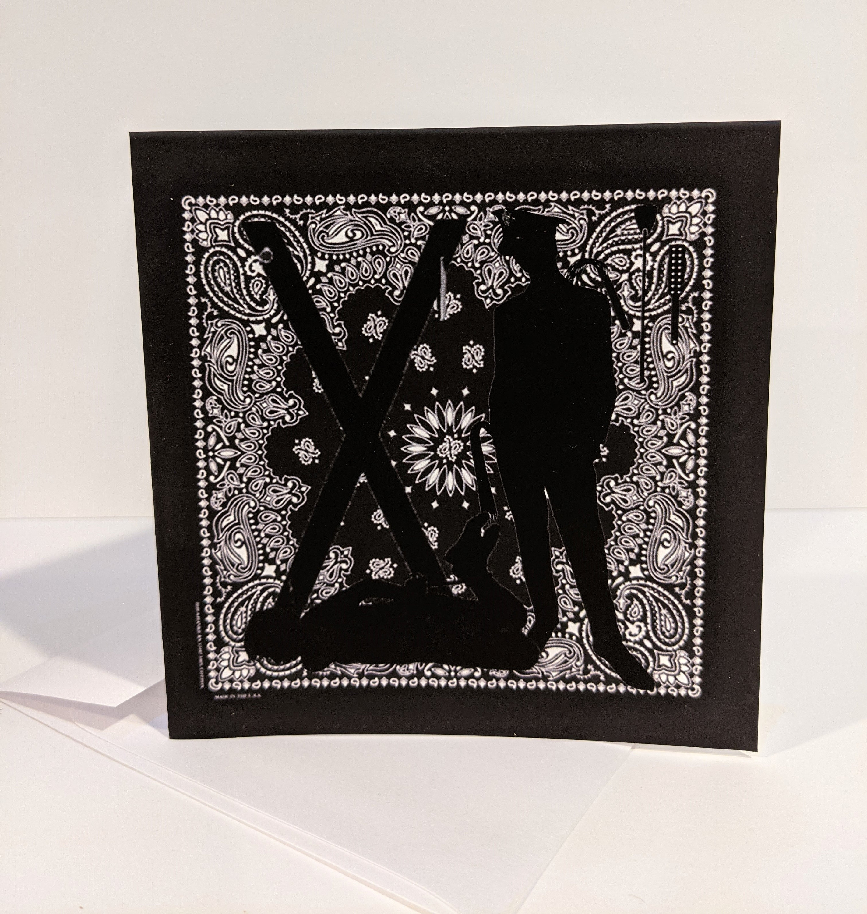 Black Bandana Hanky Code Greeting Card with Message | Etsy