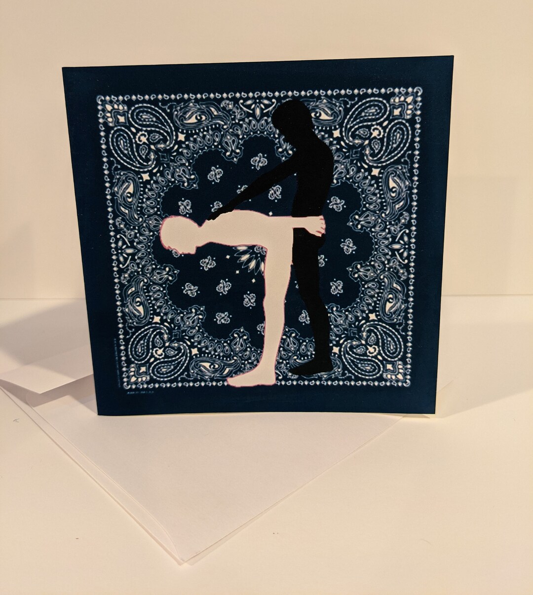 Navy Blue Hanky Code Blank Greeting Card - Etsy