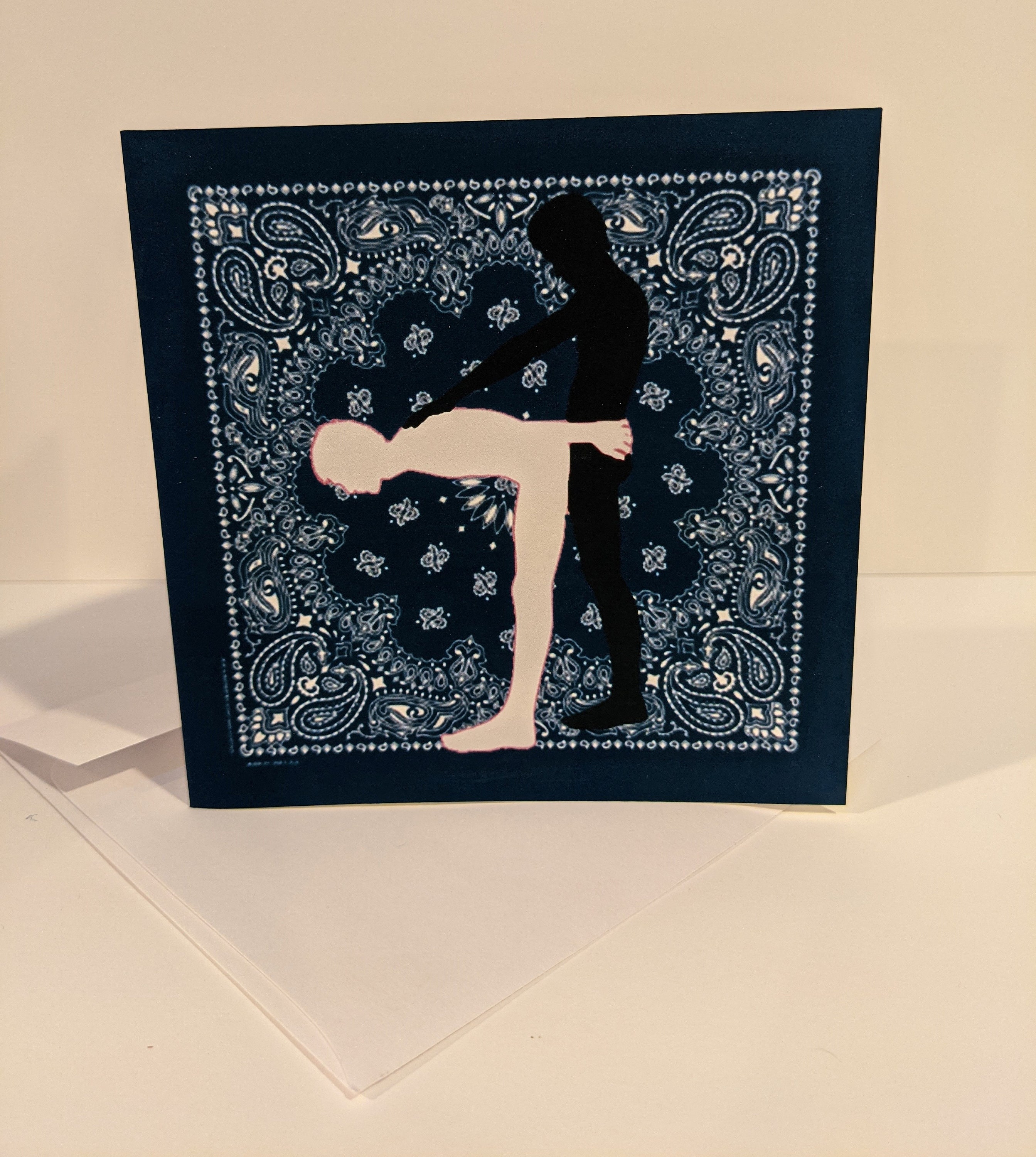 Navy Blue Hanky Code Blank Greeting Card - Etsy UK