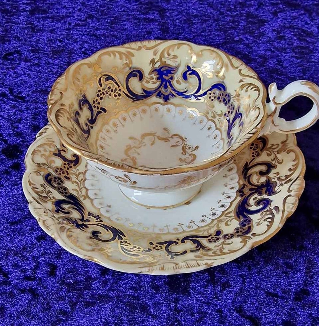 Antique Coalport Adelaide Shape Tea Cup & Saucer, C.1840, Vintage Home ...