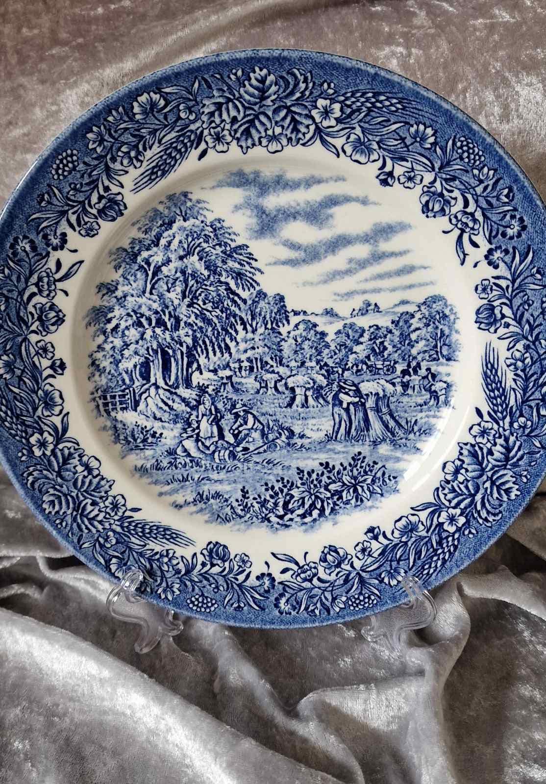 Churchill Blue and White China Plate, Churchill Harvest Dinner Plate ...