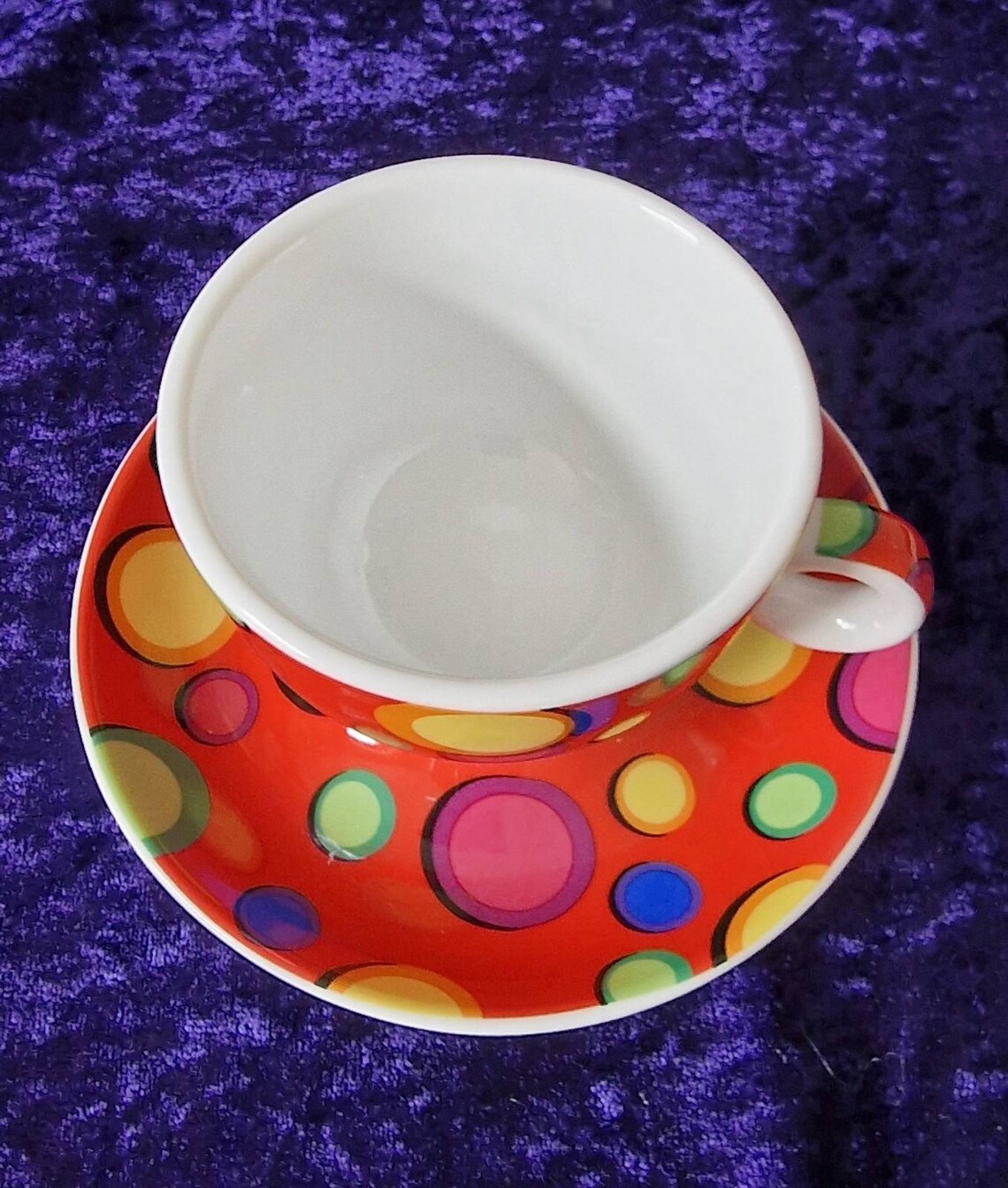 Cup and Saucer Set, Polka Dot Tea Cup and Saucer Set, Cappuccino Cups ...