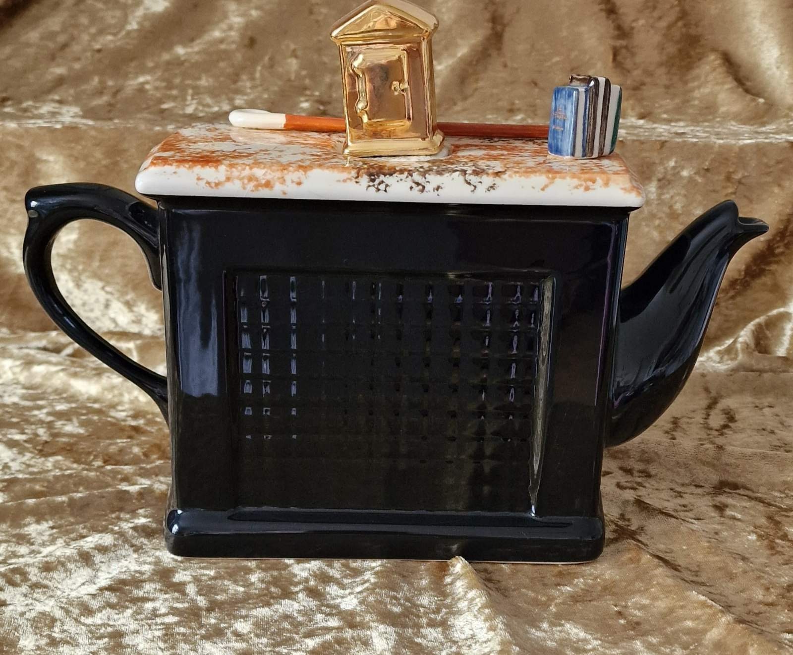 Rare Collectible Black Teapot With Fireplace and Clock, the Original ...