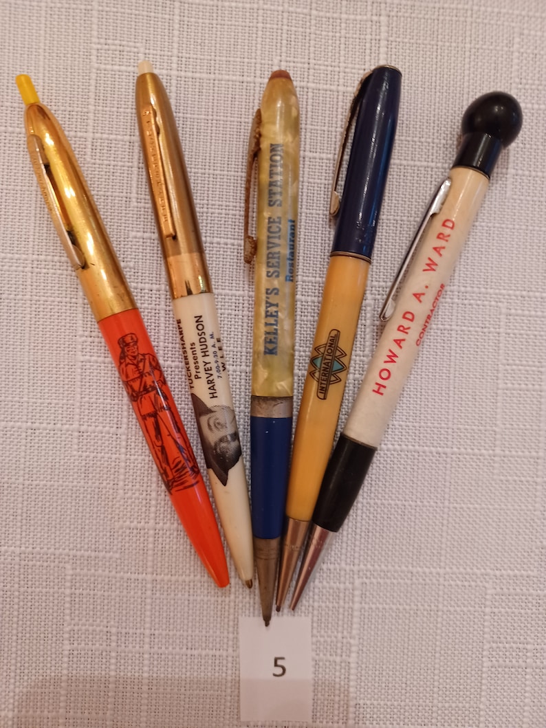 Antique Advertising Pens of 40's and 50's in Separate Sets of 5 Each ...