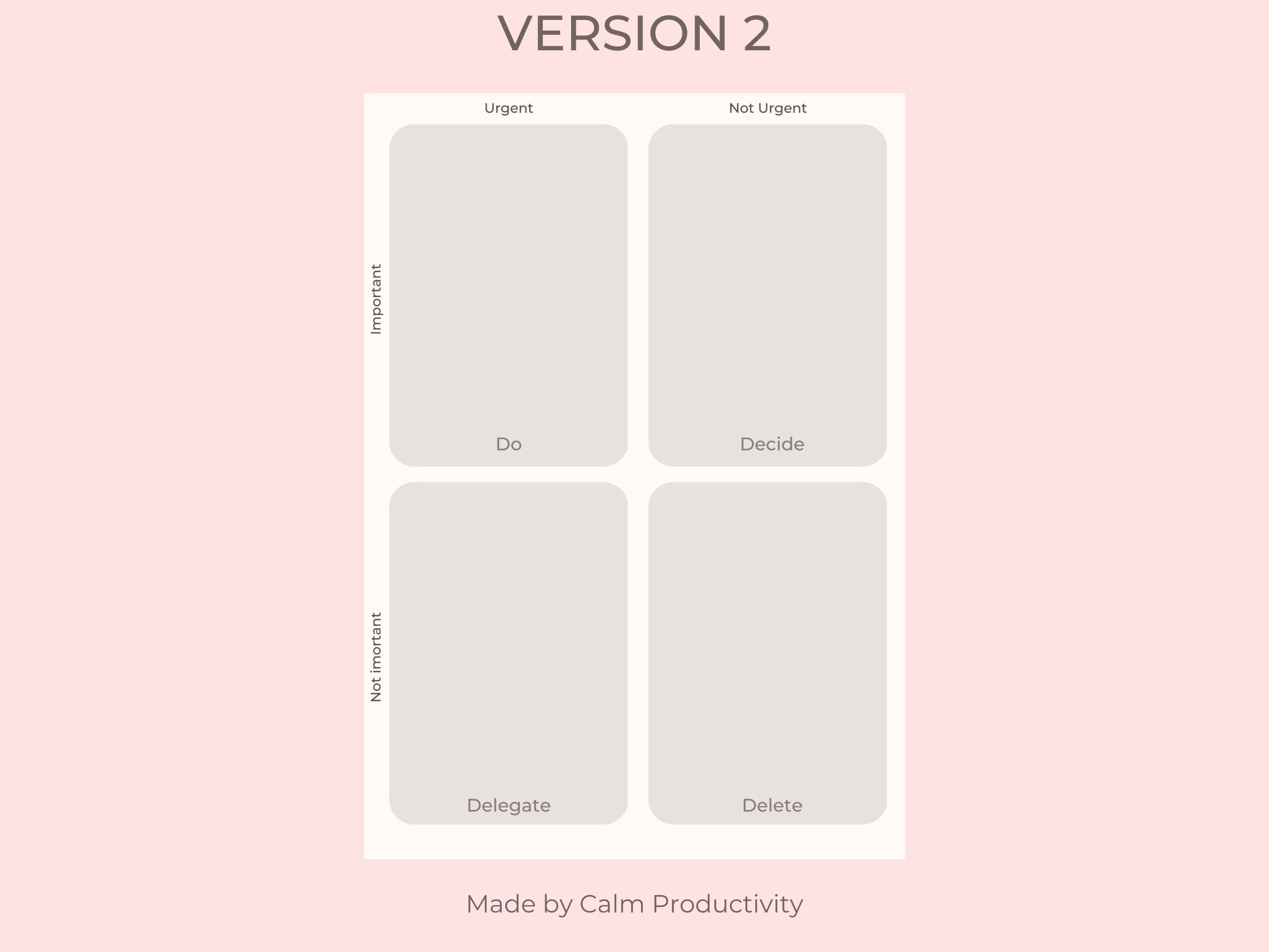 Eisenhower Matrix | Decision Matrix | Urgency Matrix | Printable Goal ...