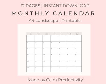 Printable Calendar 2023 Minimalist Calendar 2023 Landscape Minimalist ...