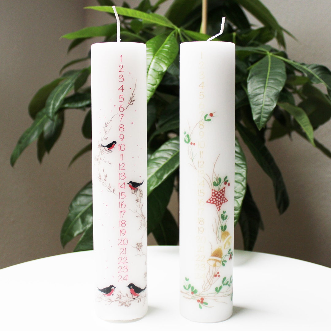 Advent Candle With Numbers Calendar Candle Christmas Candle Advent ...