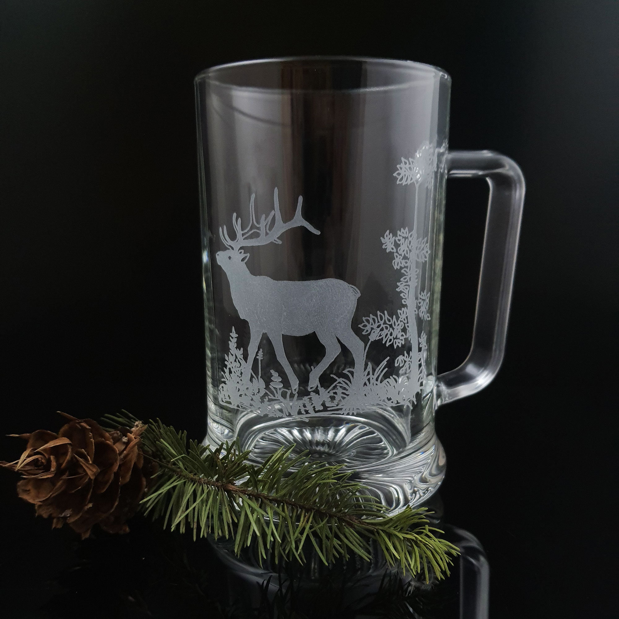 Beer Glass With Engraving Hunting Motif Deer Beer Mug With Motif Nature ...