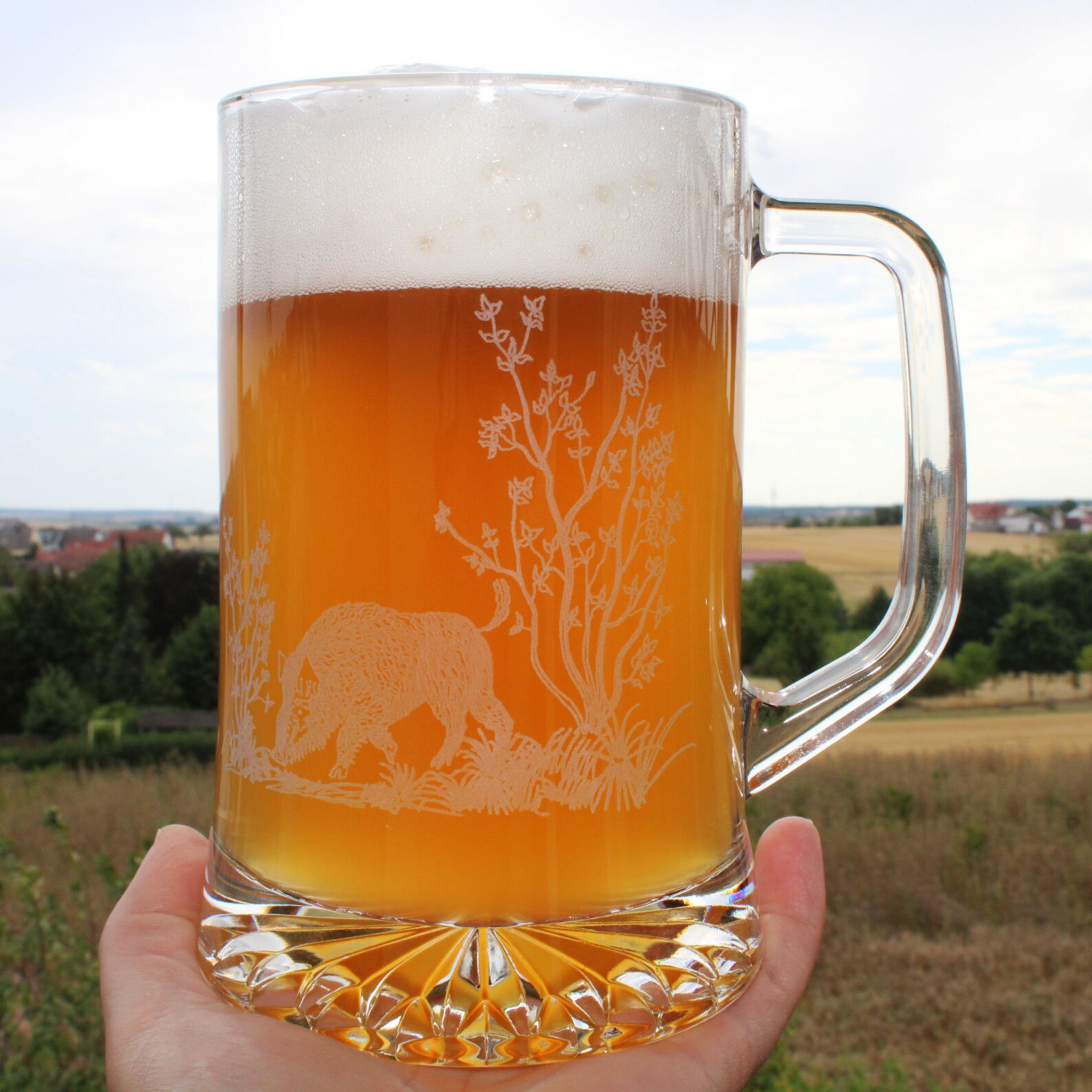 Beer Glass With Hunting Motif: Boar | Deer | Stag | Beer Glass With ...