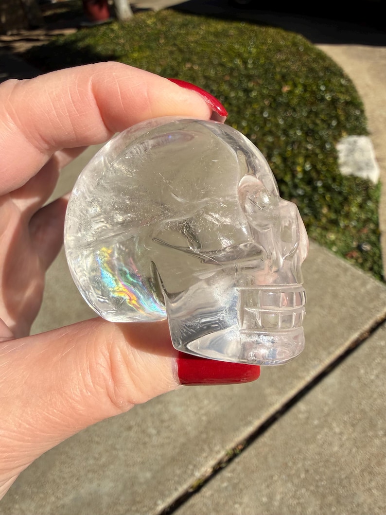 Rainbow Lemurian Quartz Skull, Stunning Carving, High Vibration ...