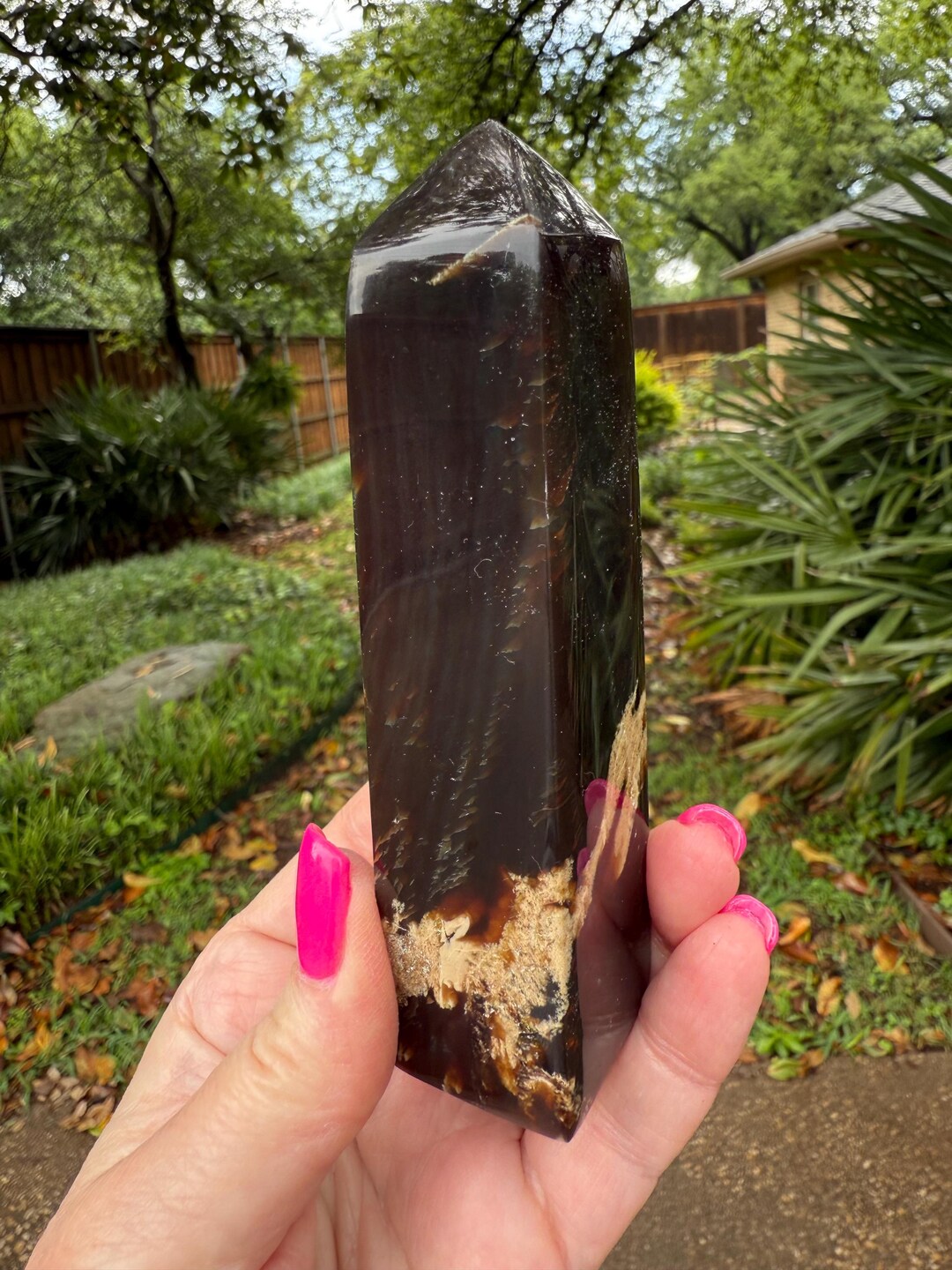 Polished Authentic Amber Tower, High Vibration Crystals, Natural ...