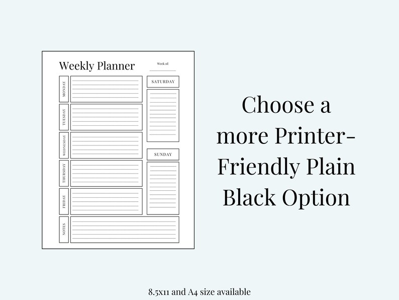 Weekly Planner Digital Download Printable Organizer, Instant Download ...