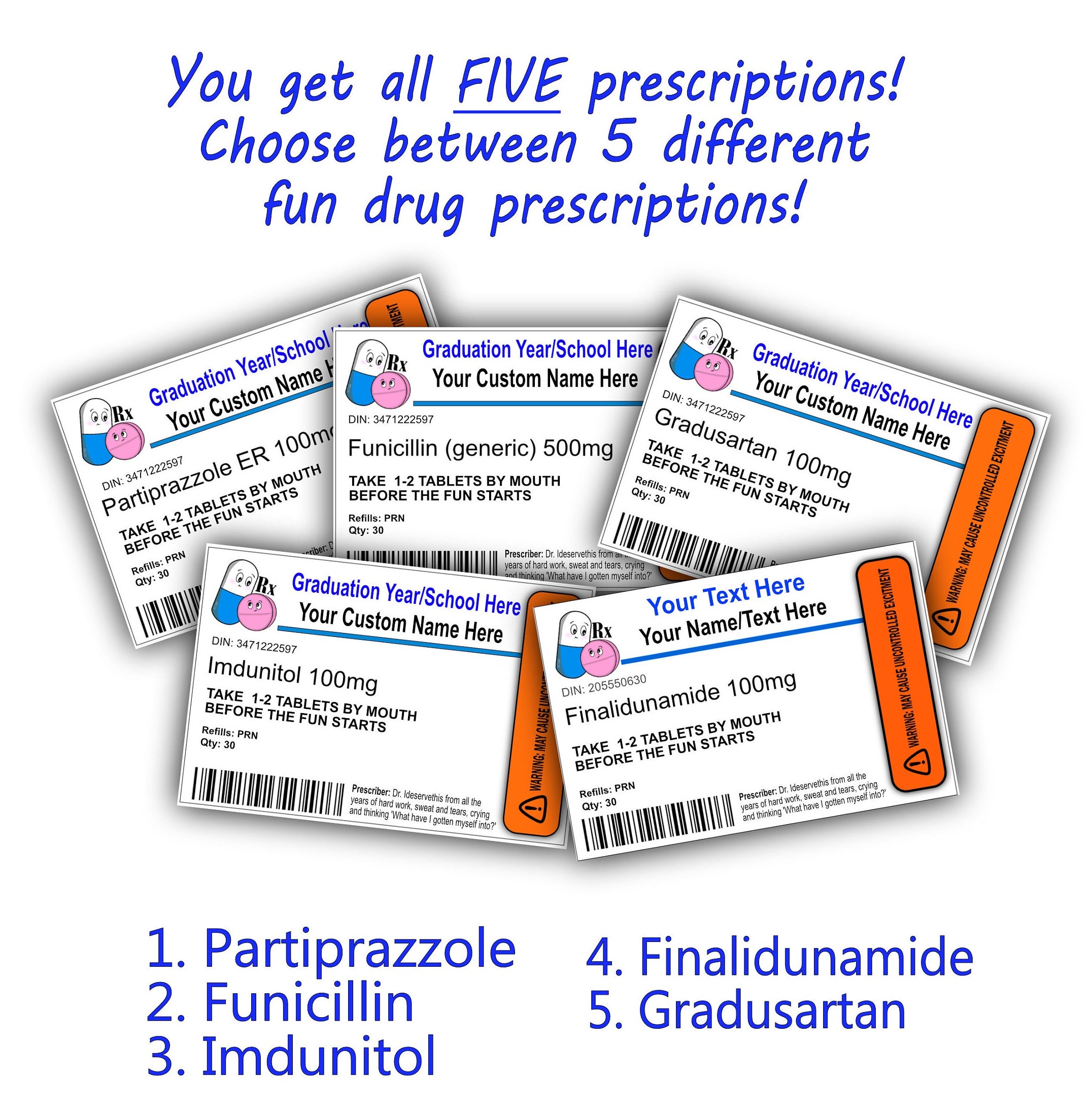 Customizable Nurse Pharmacy Medical Graduation Party Favor, Custom ...